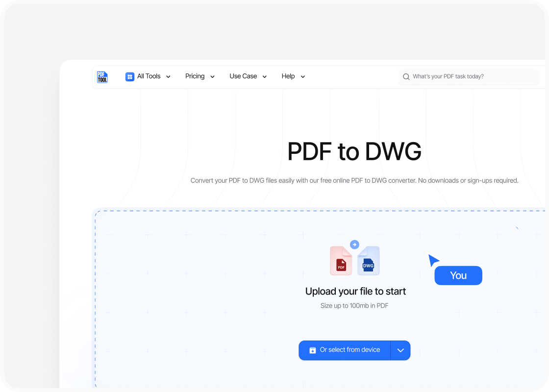 Free Online PDF to DWG Converter - PDFTool.io